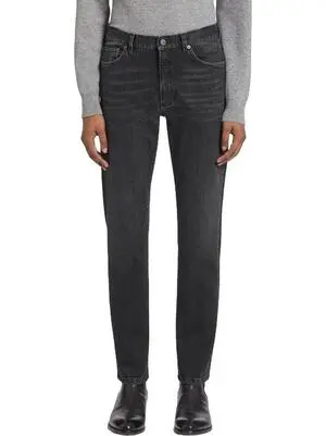 Zegna City Fit Stretch Denim Jeans - Grey