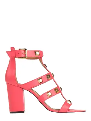 VIA ROMA 15 Gladiator Leather Sandals Coral