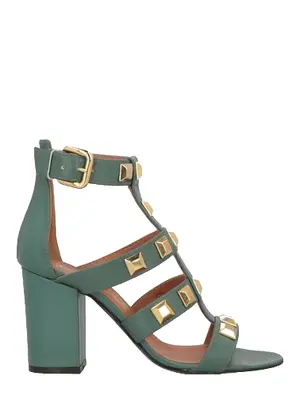VIA ROMA 15 Gladiator Leather Sandals Green