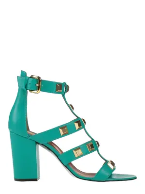 VIA ROMA 15 Gladiator Leather Sandals Turquoise