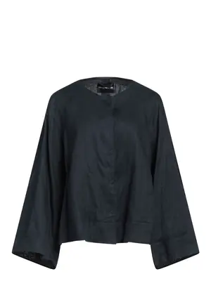 Emporio Armani Single-Breasted Linen Blazer Midnight Blue