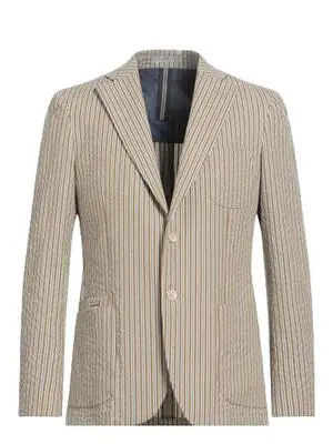 CC COLLECTION CORNELIANI Striped Single-breasted Blazer - Yellow