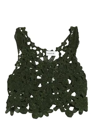 P.a.r.o.s.h P.A.R.O.S.H. Knit Crop Top Green