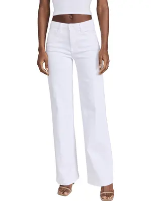 L'Agence Clayton Wide-leg Jeans - Blanc