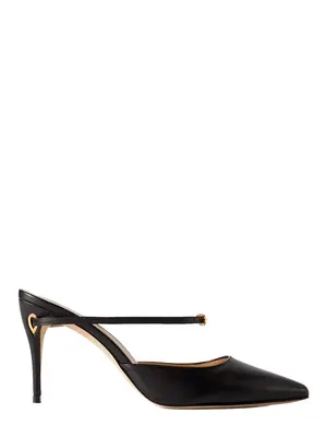Jennifer Chamandi Giuseppe 85 Leather Mules - Black