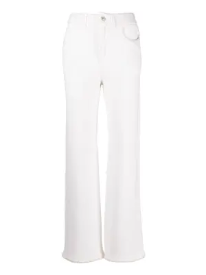 BARRIE Distressed Straight-leg Trousers - Neutrals
