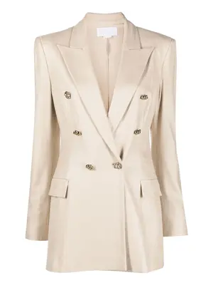 GENNY Double-breasted Blazer - Neutrals
