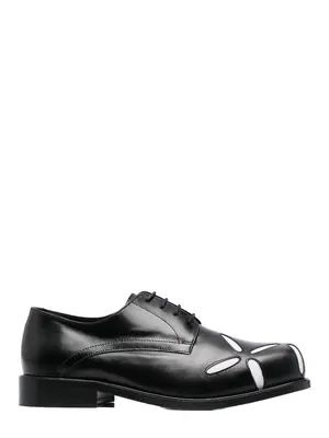 STEFAN COOKE Slashed Square-toe Derby Shoes - Black