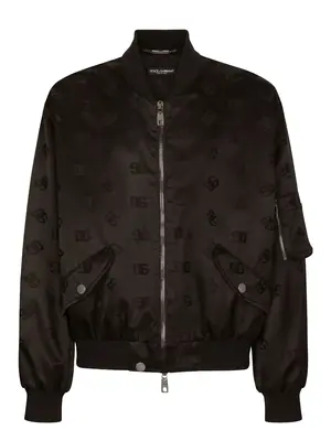 Dolce & Gabbana Logo-tag Satin Bomber Jacket - Black