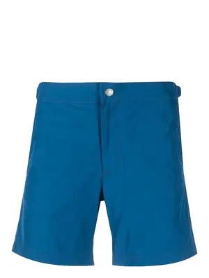 Alexander McQueen Logo-tape Straight-leg Shorts - Blue
