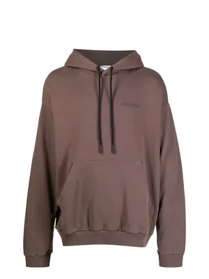 COUNTY OF MILAN Tempera Cross Over Hoodie - Brown