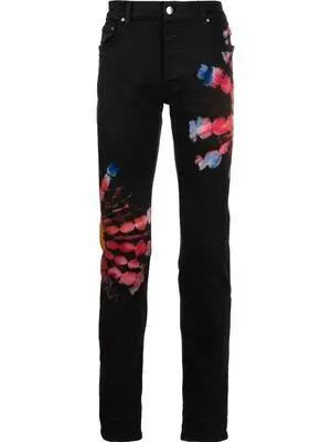 Amiri Tie-dye Print Jeans - Black