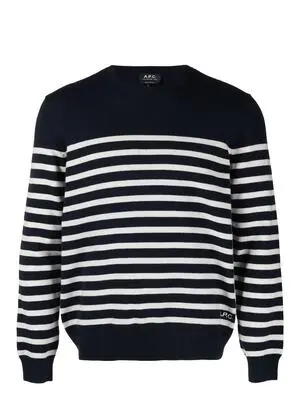 A.p.c. Striped Knitted Jumper - Blue