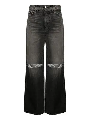 Amiri Distressed Wide-leg Jeans - Grey