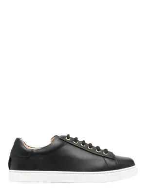 GIANVITO ROSSI Leather Lace-up Sneakers - Black