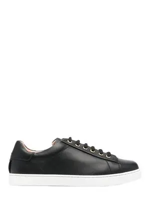 GIANVITO ROSSI Leather Lace-up Sneakers - Black