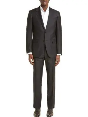 Zegna Trofeo Solid Wool Suit - Black