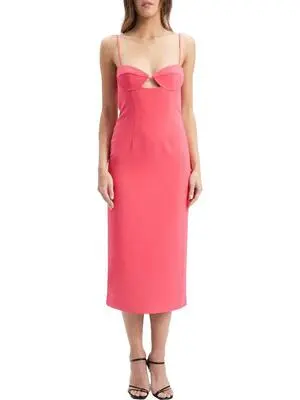 Bardot Vienna Cutout Midi Dress - Hot Pink