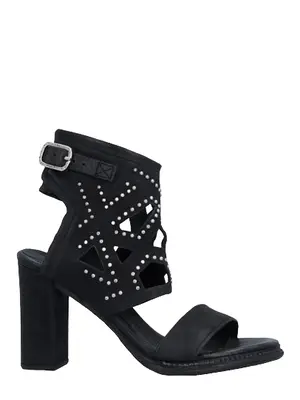 A.S.98 Studded Leather Sandals - Black