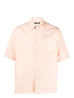 Raf Simons Logo-patch Cotton Shirt - Orange
