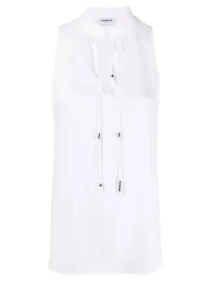 DONDUP Keyhole-neck Sleeveless Dress - White
