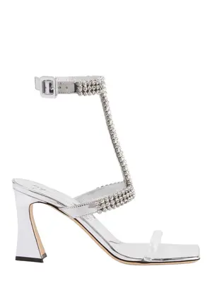 GIUSEPPE ZANOTTI 85mm Devine Crystal Sandals - Silver