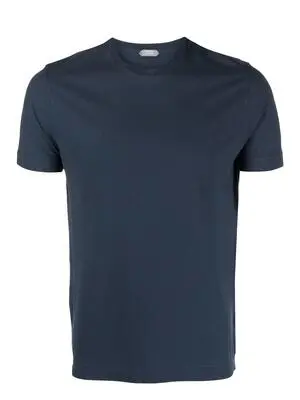 ZANONE Crew-neck Cotton T-shirt - Blue