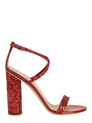 GIUSEPPE ZANOTTI 110mm Tara Glitter Sandals - Red