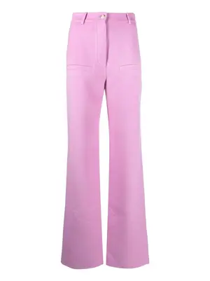 Nanushka High-waisted Flared Trousers - Pink