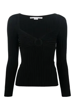 Stella McCartney Cut-out Knit Top - Black