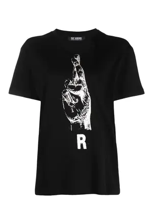 Raf Simons Graphic-print Cotton T-shirt - Black