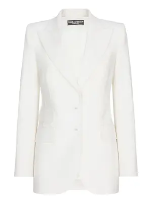 Dolce & Gabbana Single-breasted Wool Blazer - White