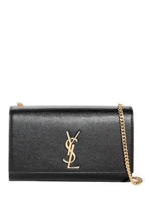 Saint Laurent Kate Medium Shoulder Bag - Black Grain Leather/gold