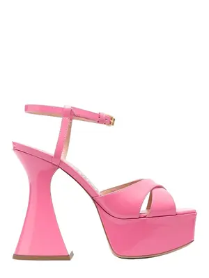 Moschino Patent Leather Platform Sandals - Pink