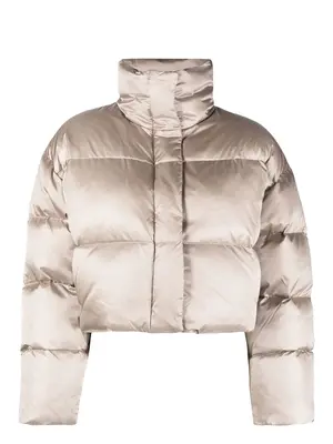 Calvin Klein Cropped Puffer Jacket - Neutrals