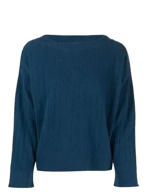 Pringle Of Scotland Ribbed Wide-neck Jumper - Blue