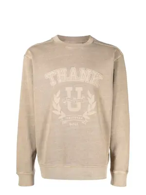 BOSS Graphic Print Crew-neck Sweatshirt - Neutrals