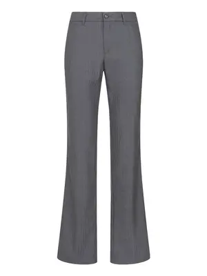 Etro Virgin-wool Straight Leg Trousers - Grey