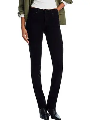 7 For All Mankind Kimmie Mid-rise Straight Jeans - Rinse Black