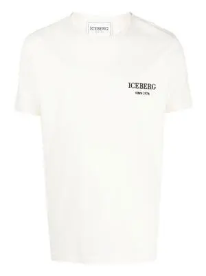 Iceberg Embroidered-logo Detail T-shirt - Neutrals