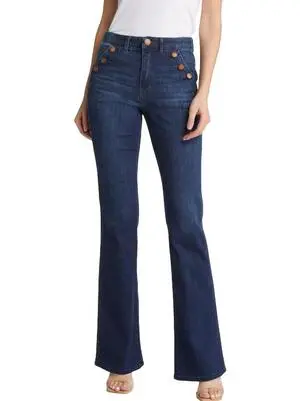 Wit & Wisdom Wit & Wisdom 'ab'solution Button Trim Flare Jeans Indigo