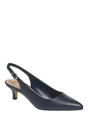 BELLA VITA Scarlette Kitten Heel Slingback Pump - Navy