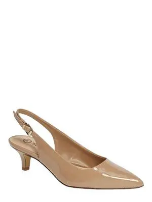 BELLA VITA Scarlette Kitten Heel Slingback Pump - Nude Paten