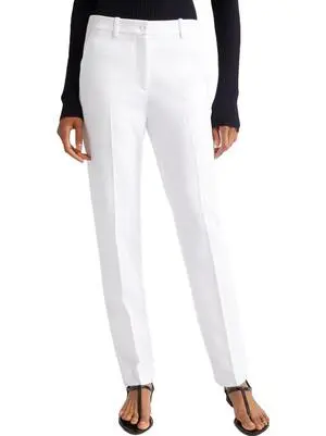 Michael Kors Samantha Pintuck Pleat Ankle Pants - Optic White