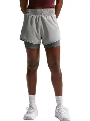 Nike Dri-fit High-waisted 2-in-1 Shorts - 085 Smoke Grey/heather/white