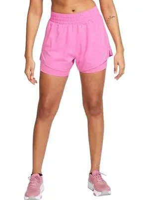 Nike Dri-FIT High-Waisted 2-in-1 Shorts 675 Plypnk/refsil