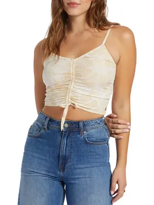 Roxy Roxy Ruched Crop Tank Tap Czy Hibiscus