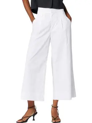 Equipment Parlon Crop Wide Leg Cotton Trousers - Bright White