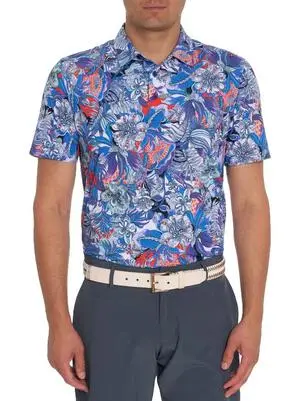Robert Graham Roxberry Floral Performance Polo - Purple