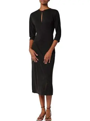 Equipment Maryse Cutout Back Midi Dress - True Black